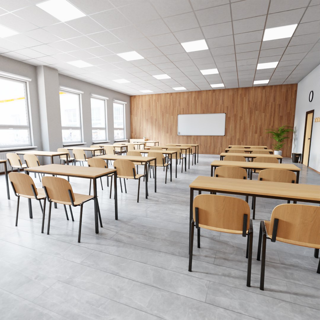 3D modern classroom interior architecture model - TurboSquid 1655497