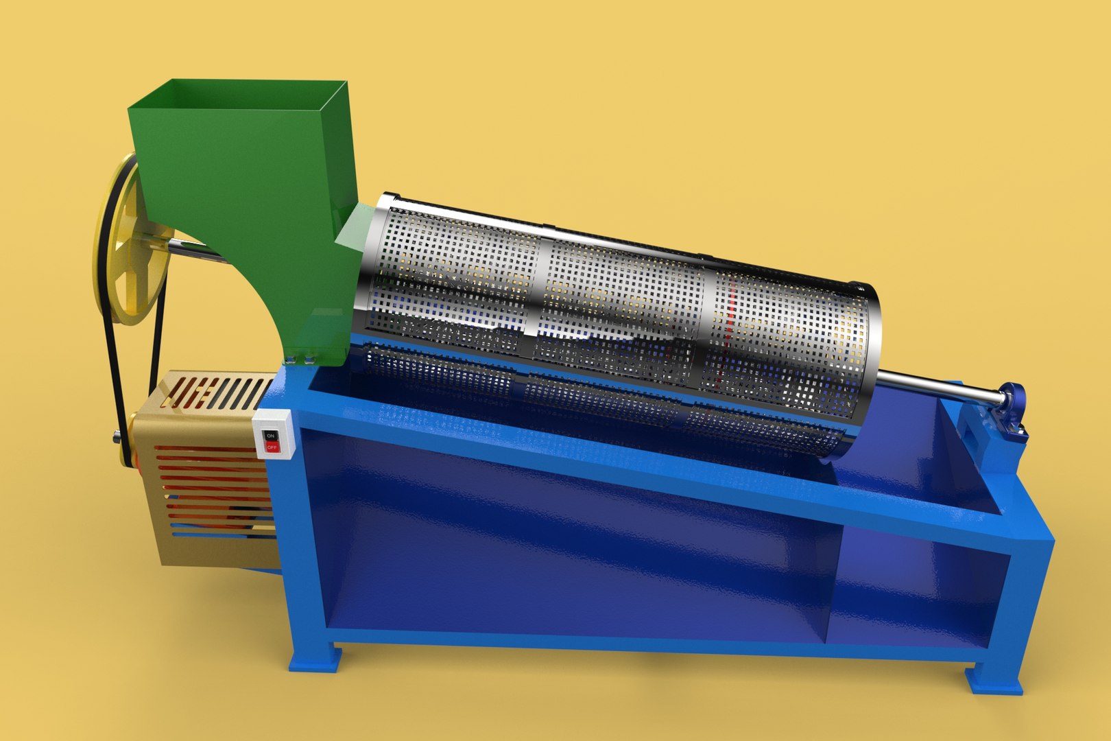 ROTARY DRUM SAND SIEVE MACHINE INDUSTRIAL SIEVING SCREENING SIEVER 3D ...