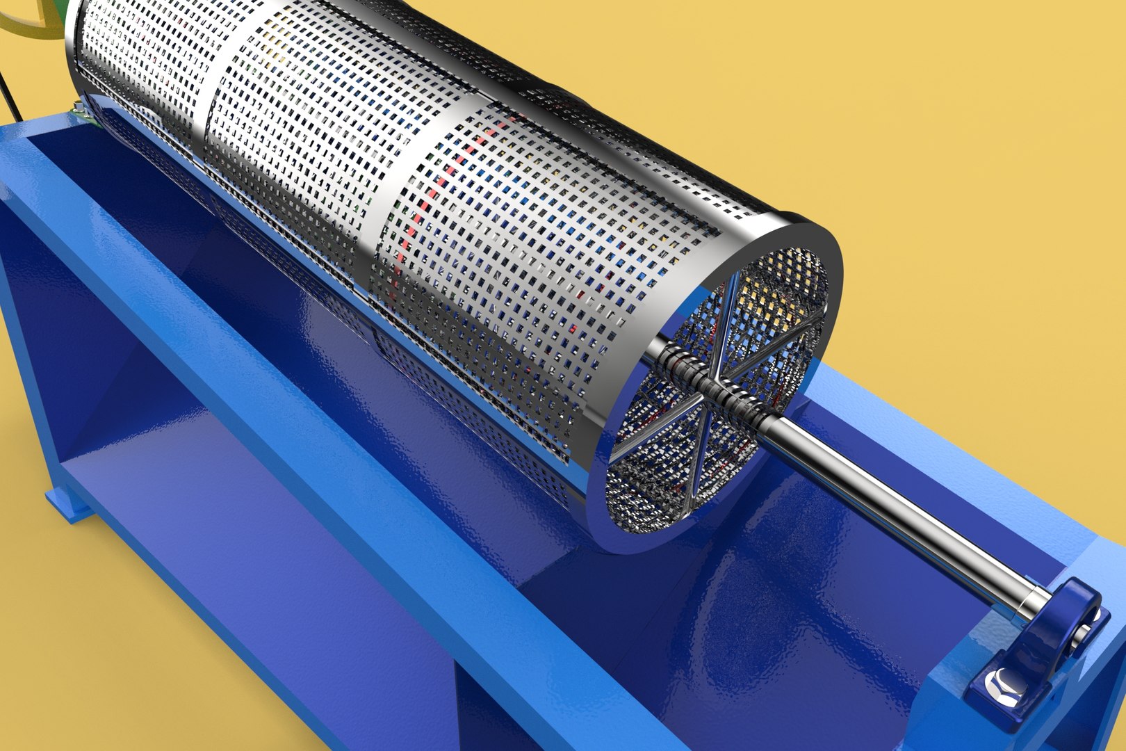 ROTARY DRUM SAND SIEVE MACHINE INDUSTRIAL SIEVING SCREENING SIEVER 3D ...