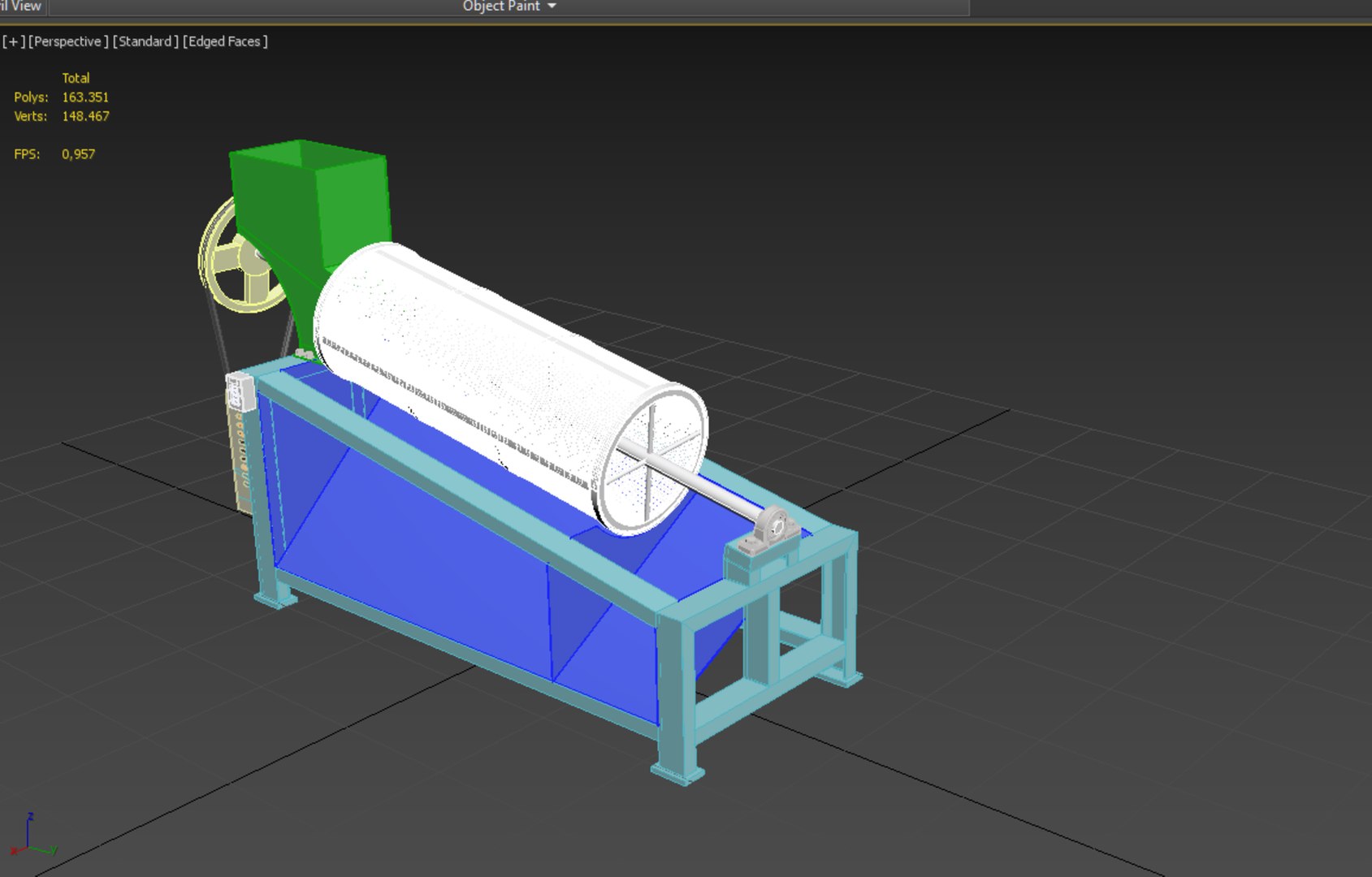 ROTARY DRUM SAND SIEVE MACHINE INDUSTRIAL SIEVING SCREENING SIEVER 3D ...