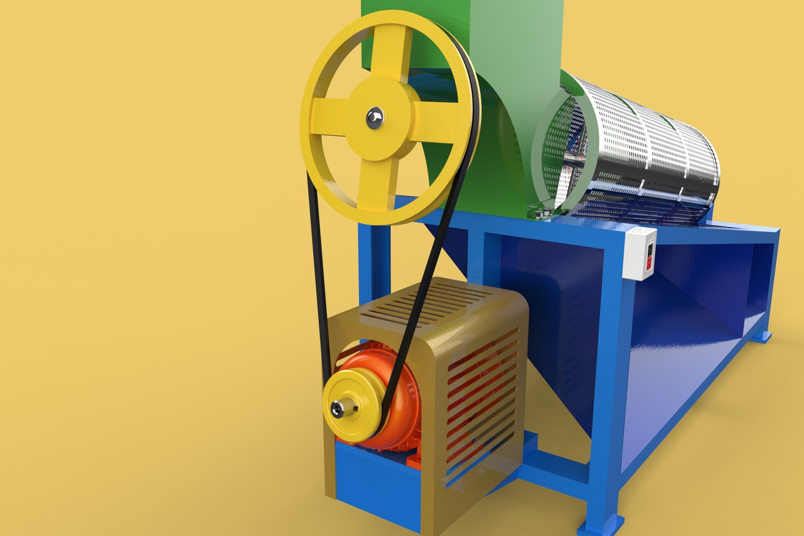 ROTARY DRUM SAND SIEVE MACHINE INDUSTRIAL SIEVING SCREENING SIEVER 3D ...