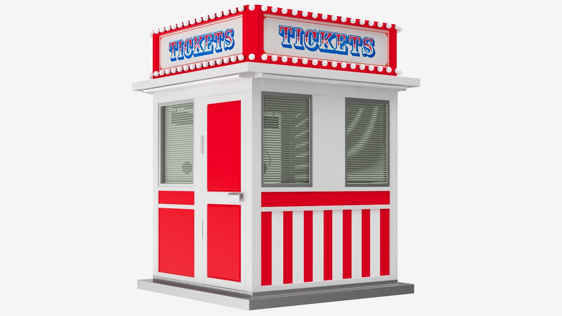 Red Ticket Kiosk Booth 3D Model - TurboSquid 1944303