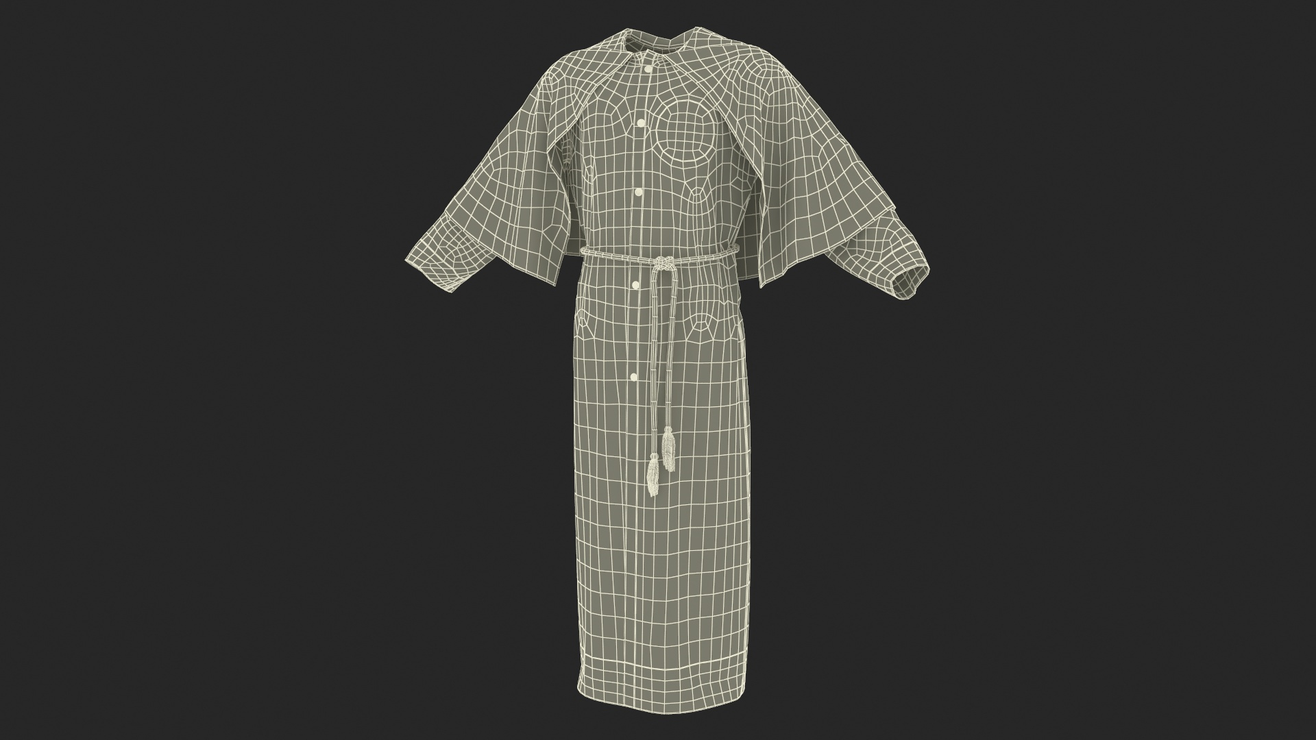 Old Long Robe With Mantle And Belt 3D Model - TurboSquid 2384805