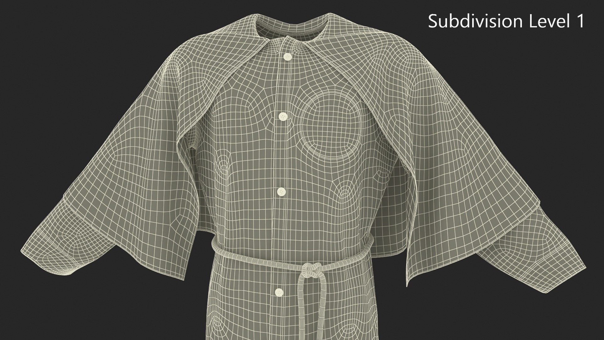 Old Long Robe With Mantle And Belt 3D Model - TurboSquid 2384805