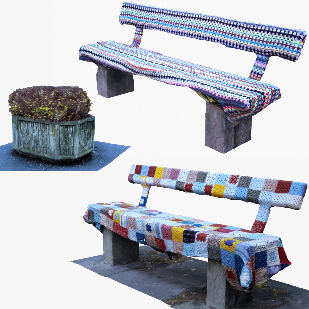 3D model Benches and flowerpot scans - TurboSquid 2016478