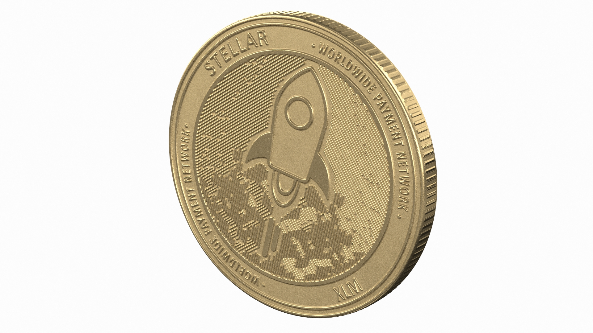 modelo 3d Stellar Lumens XLM Physical Coin Oro - TurboSquid 1706718