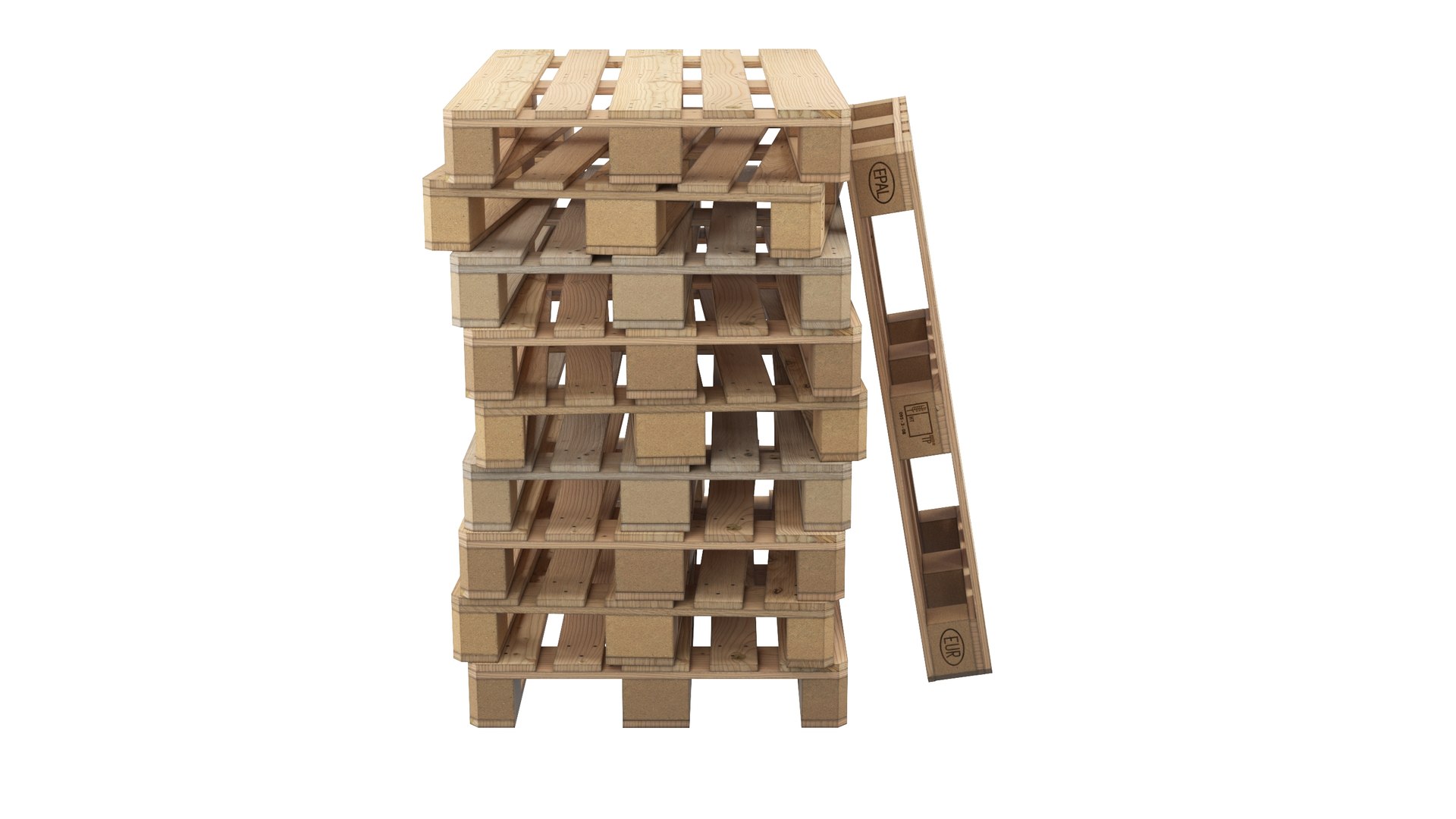 3D Pallet Pile Model - TurboSquid 2081633