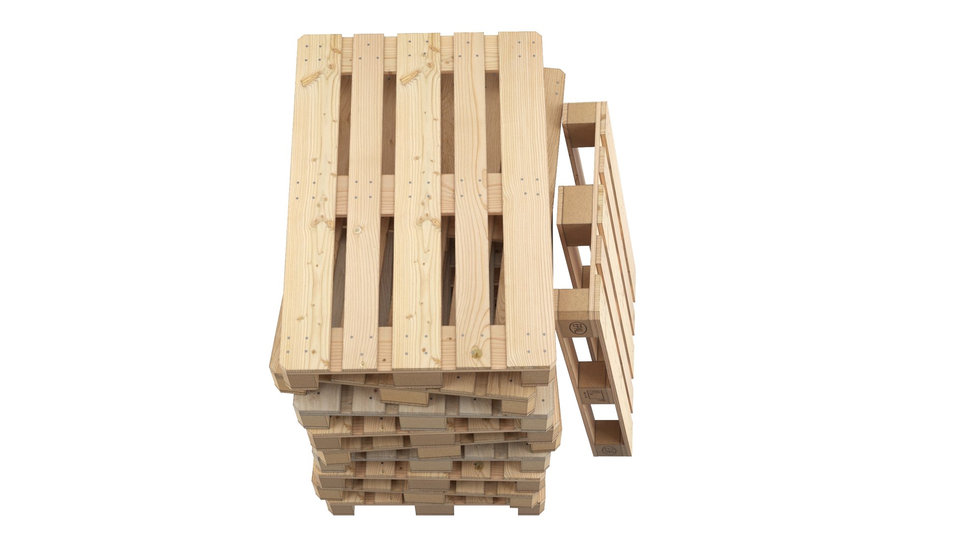 3D Pallet Pile Model - TurboSquid 2081633