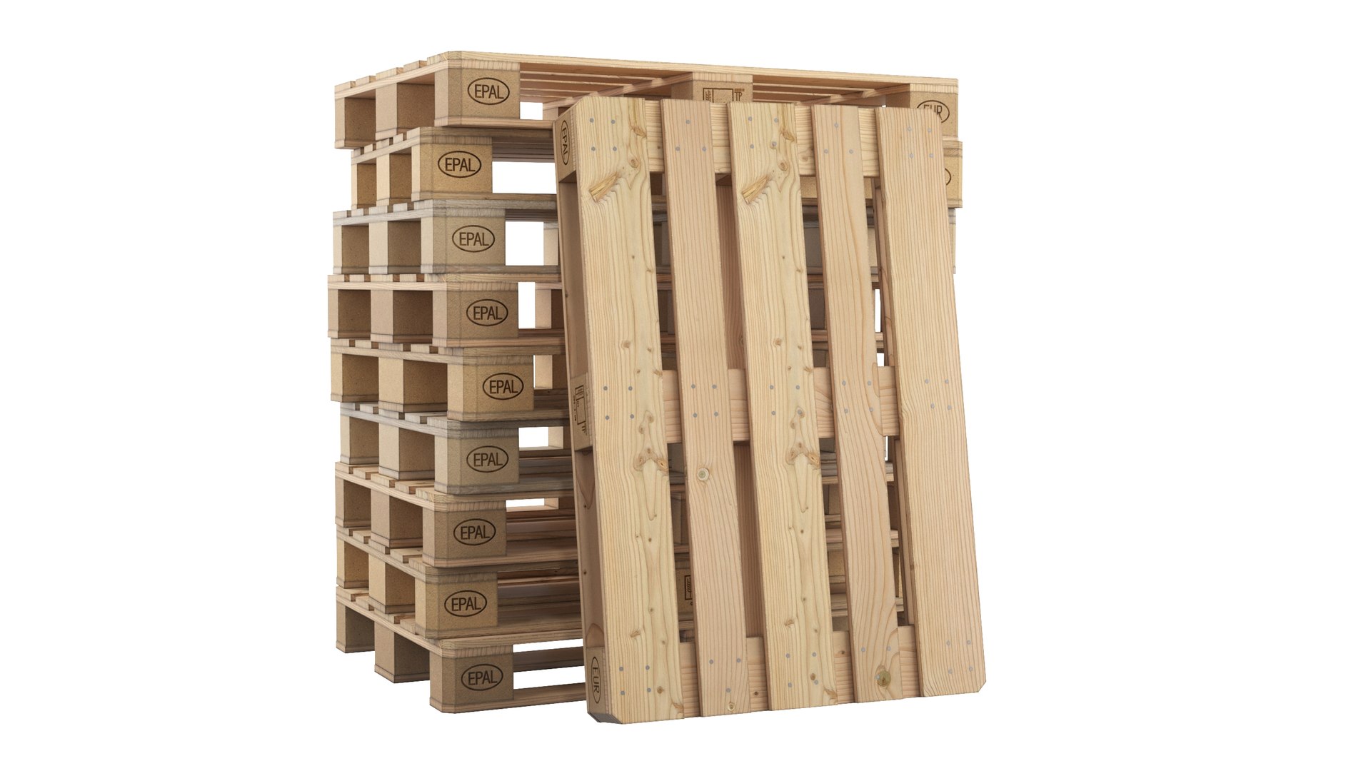 3D Pallet Pile Model - TurboSquid 2081633