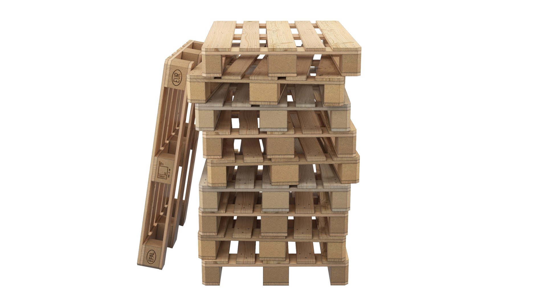 3D Pallet Pile Model - TurboSquid 2081633
