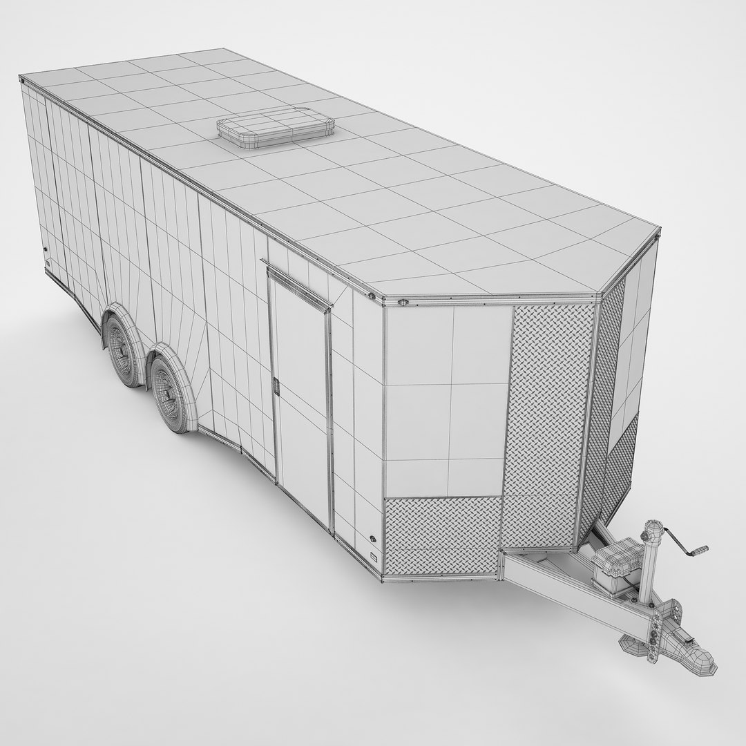 3D Enclosed Car Hauler Trailer 01 - TurboSquid 1845994