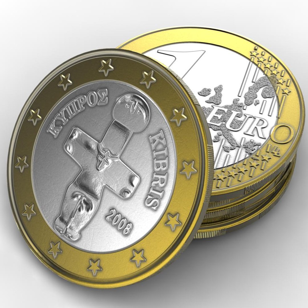 3d Model Coin 1 Euro Cyprus