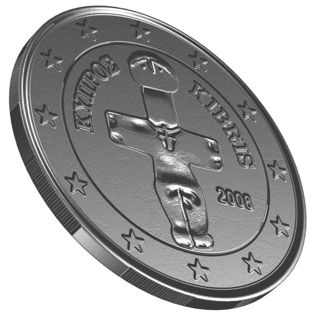 3d Model Coin 1 Euro Cyprus