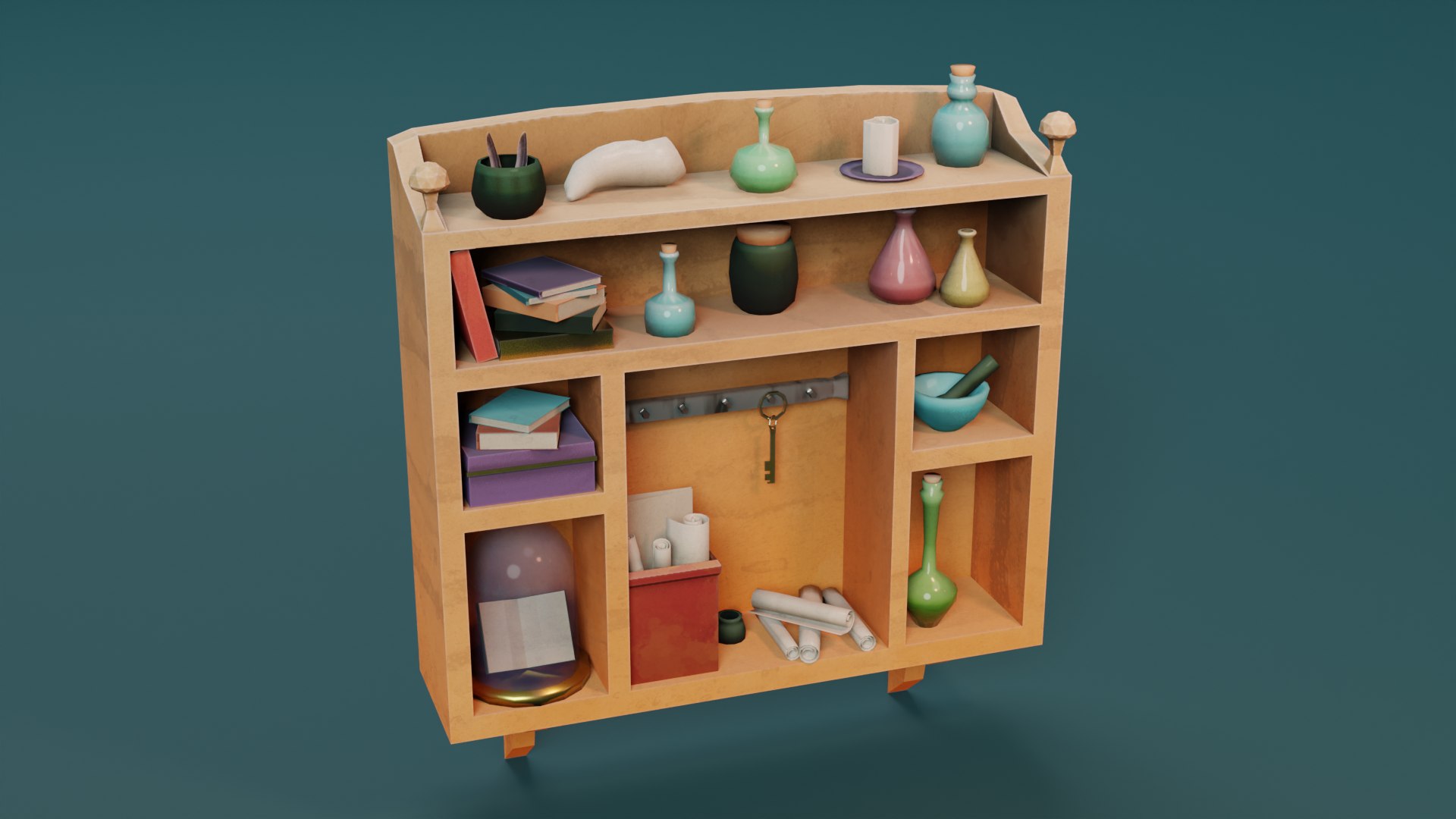 3D Low-poly shelf - TurboSquid 1955213