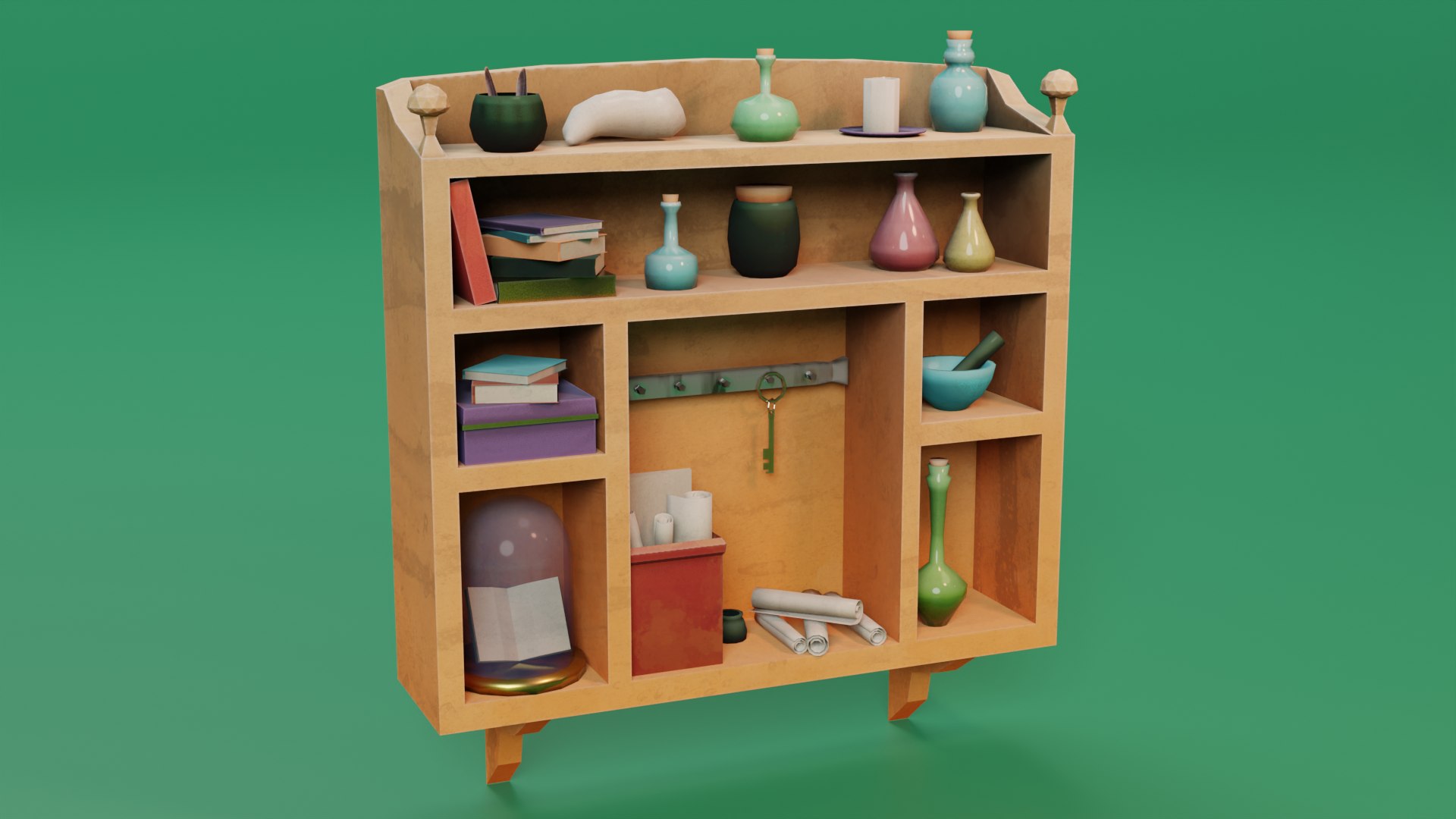 3D Low-poly shelf - TurboSquid 1955213