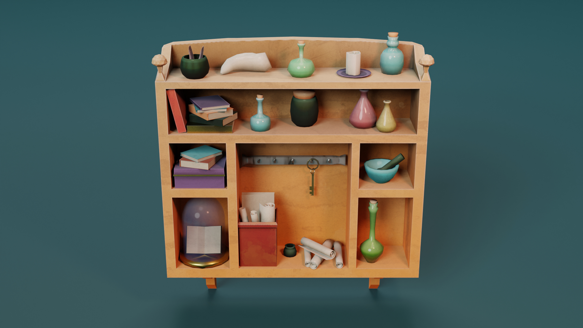 3D Low-poly shelf - TurboSquid 1955213