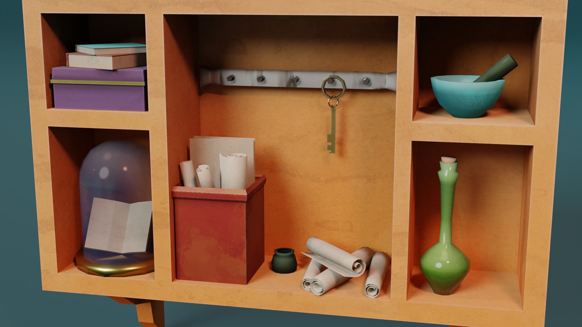 3D Low-poly shelf - TurboSquid 1955213