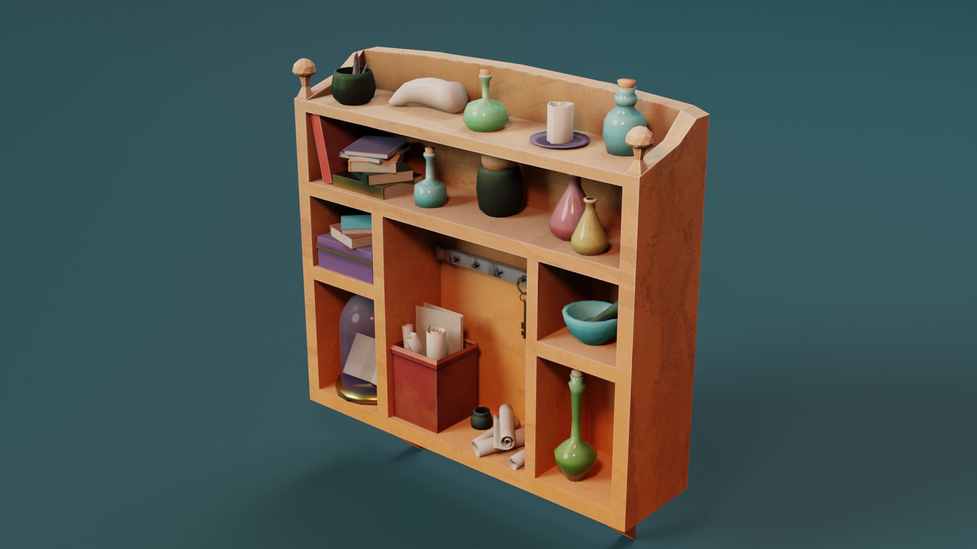 3D Low-poly shelf - TurboSquid 1955213