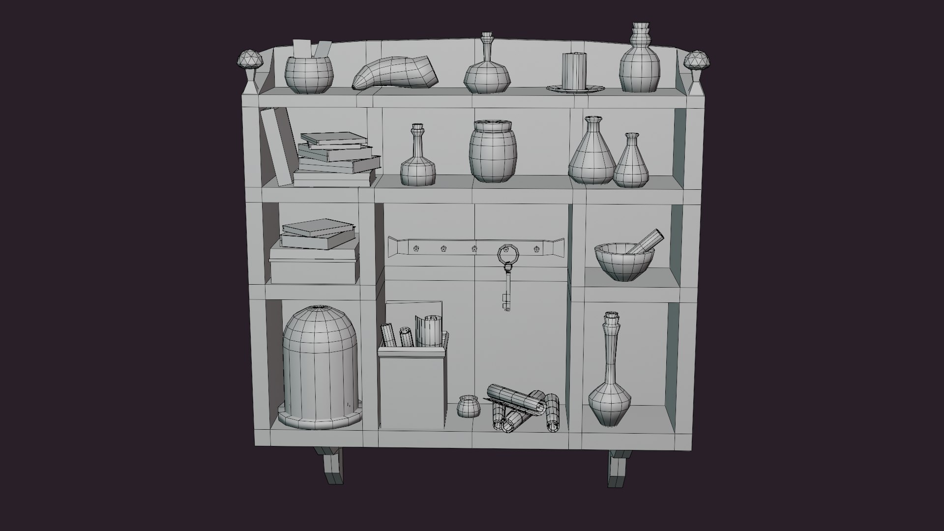 3D Low-poly shelf - TurboSquid 1955213