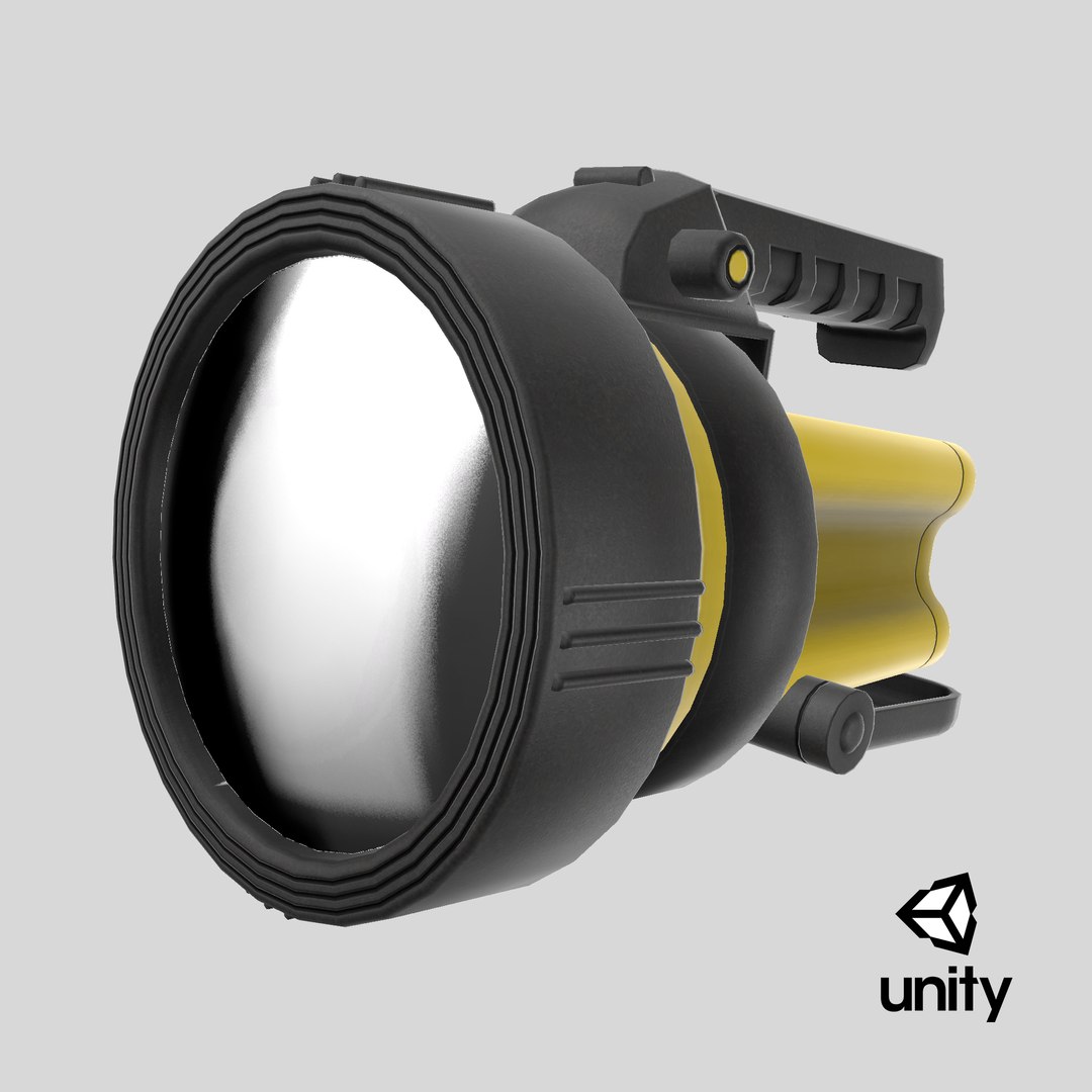 Yellow Spotlight Flashlight 3D Model - TurboSquid 2142441