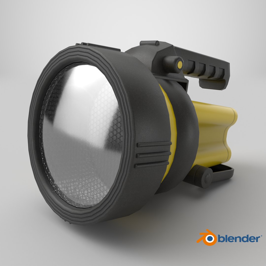Yellow Spotlight Flashlight 3D Model - TurboSquid 2142441