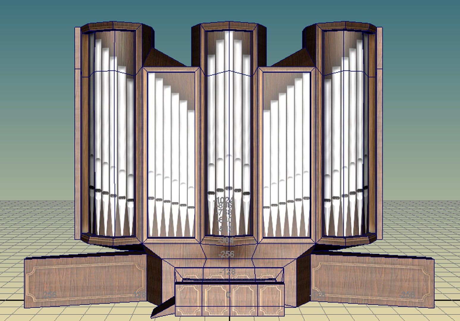 Church Pipe Organ 3d Model
