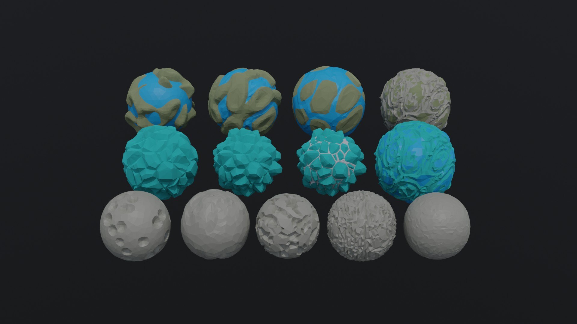 3D Low-poly cartoon planet pack model - TurboSquid 1816767