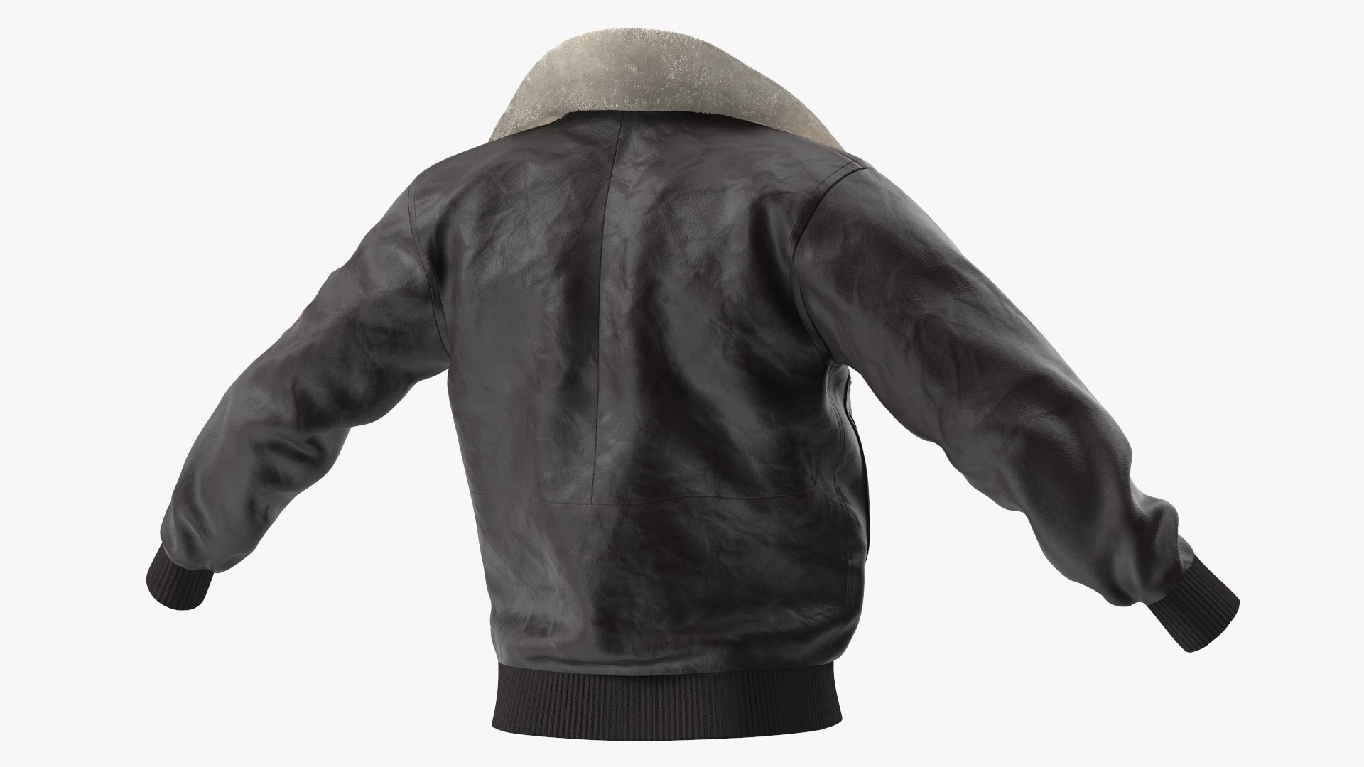 3D Flight Aviator Leather Jacket Brown Fur - TurboSquid 2093413