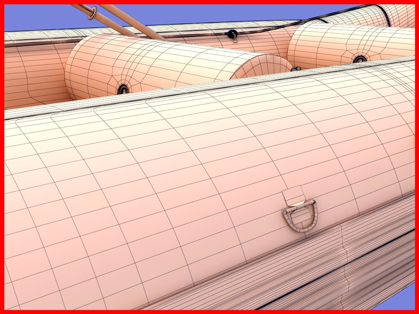 3d model rafting boat - 3