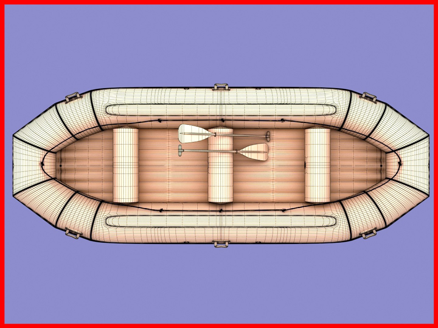 3d model rafting boat - 3