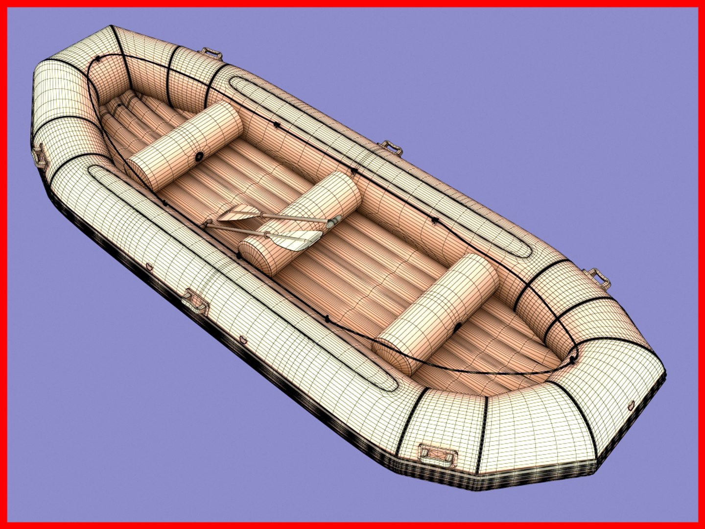 3d model rafting boat - 3