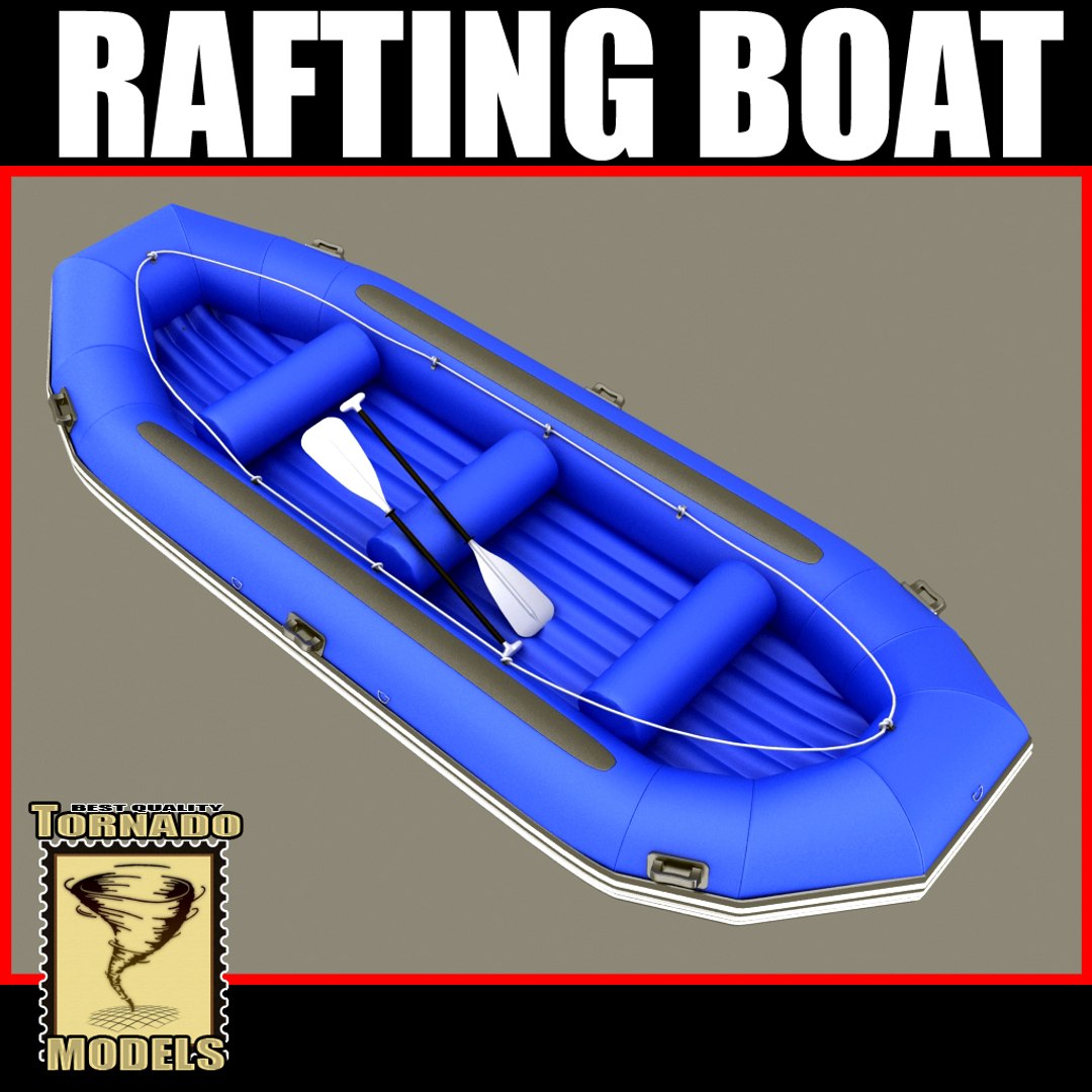 3d model rafting boat - 3