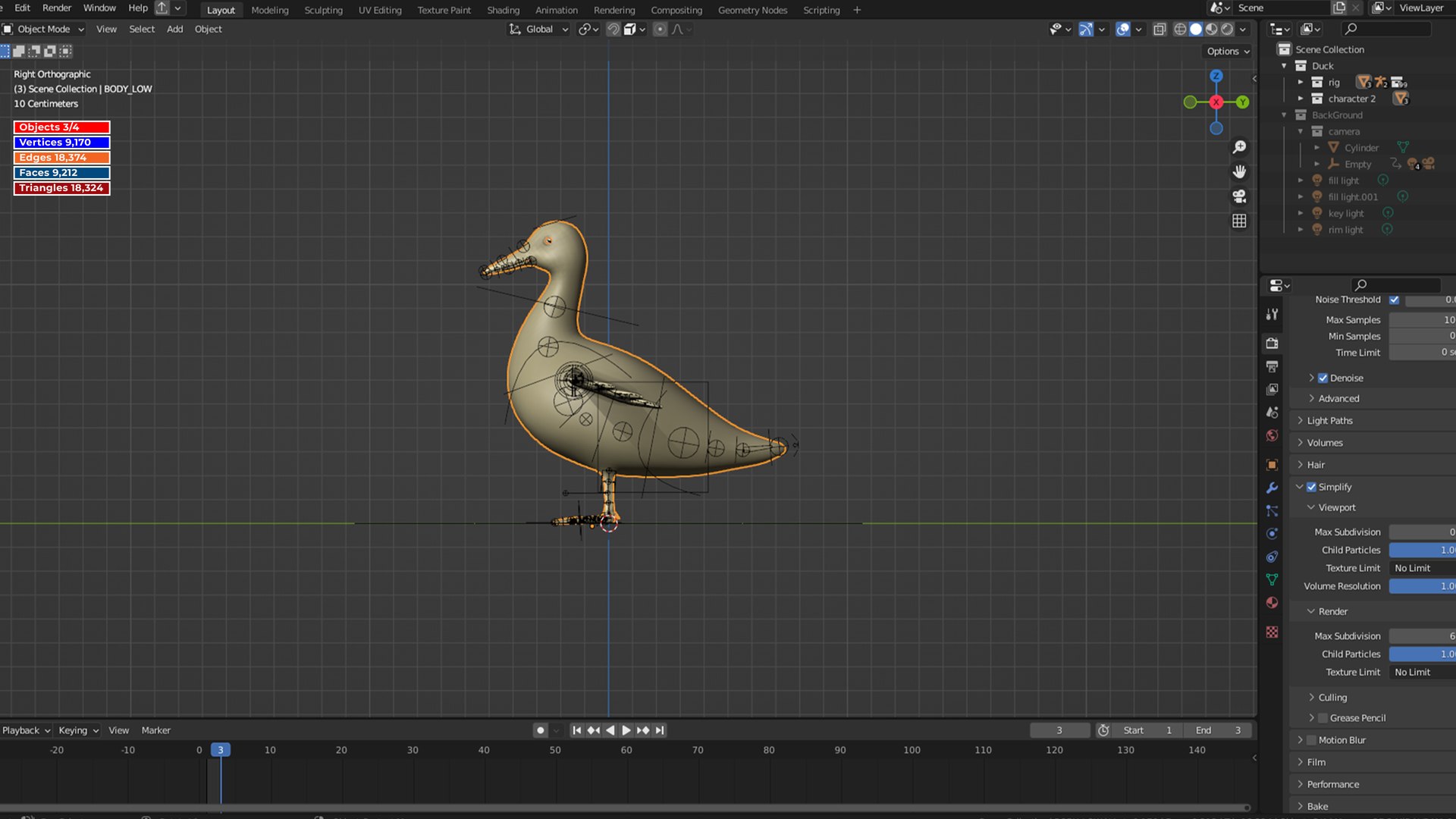 3D Duck 3D Cartoon Rigged Model - Blender - TurboSquid 2222105