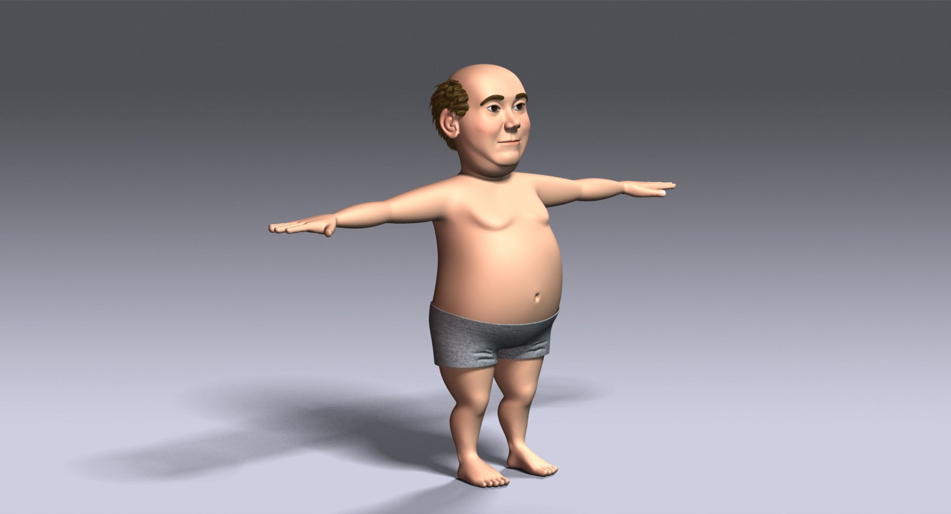 3D Cartoon Fat Guy Rigged Character - TurboSquid 1226599