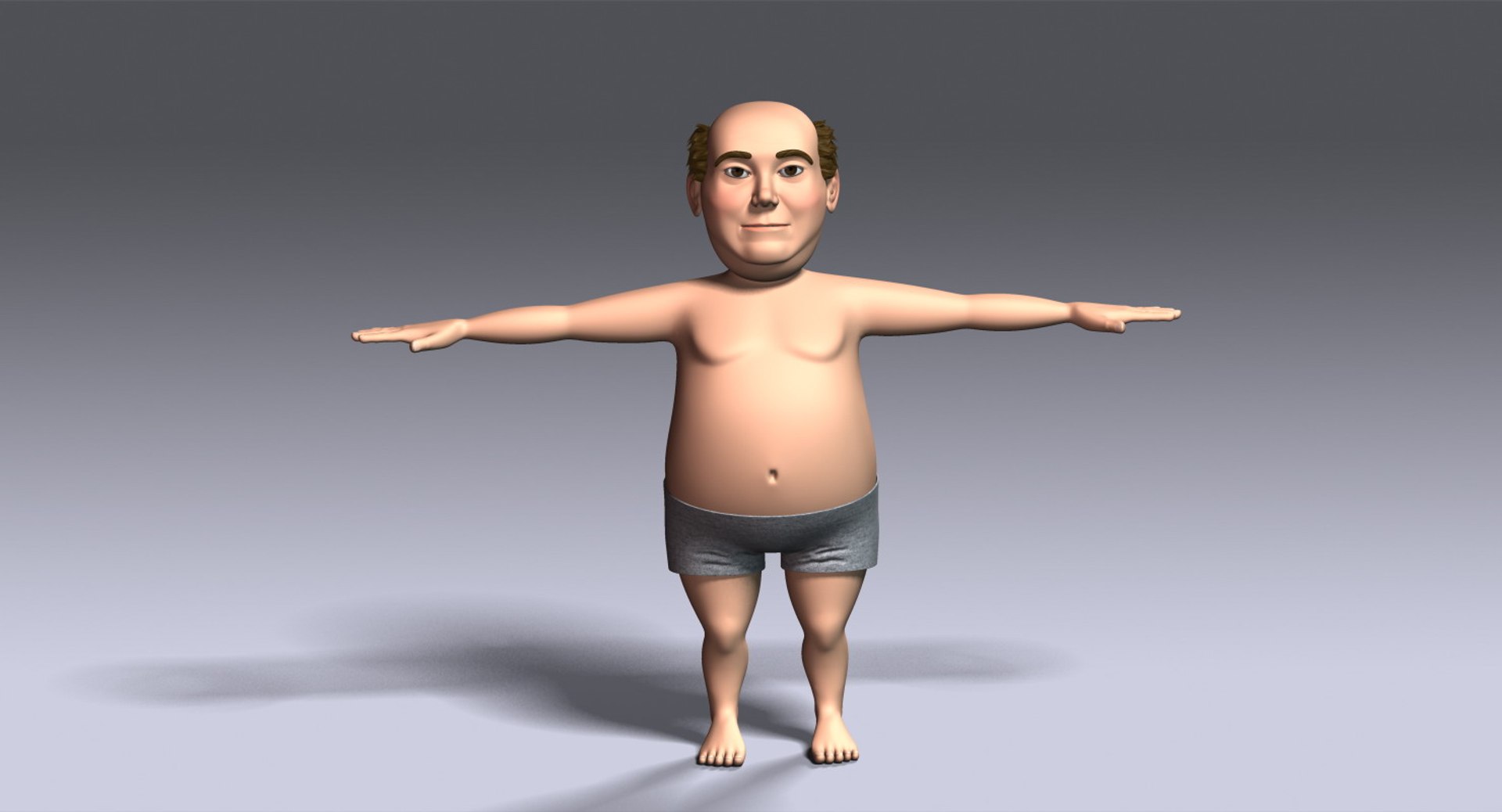3D Cartoon Fat Guy Rigged Character - TurboSquid 1226599