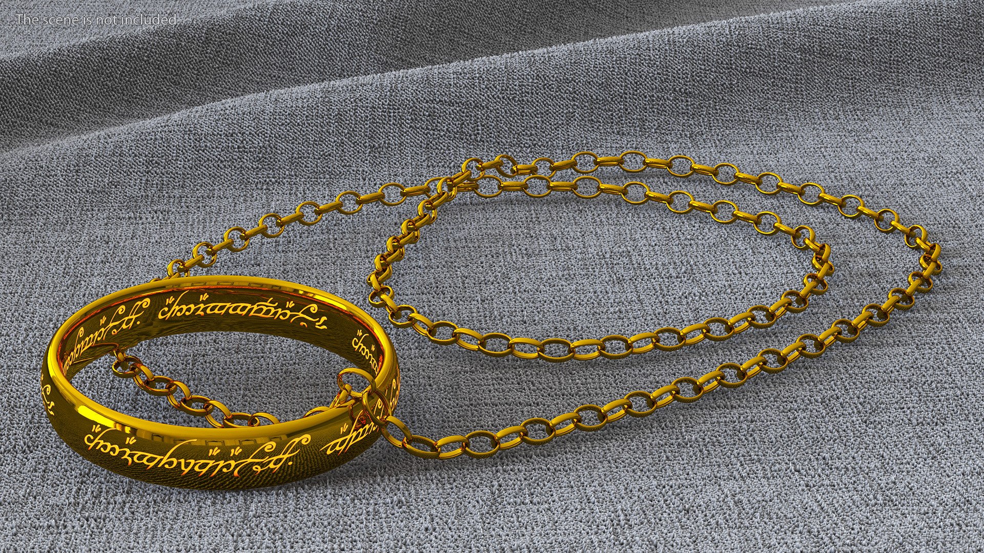 3D One Ring to Rule Them All with Chain - TurboSquid 2086235