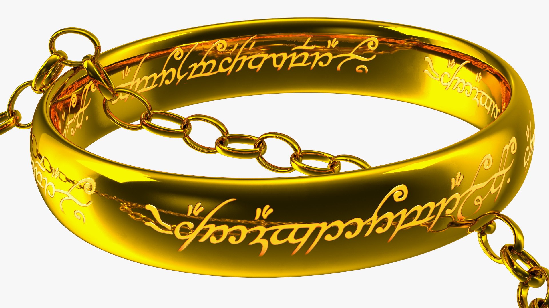 3D One Ring to Rule Them All with Chain - TurboSquid 2086235