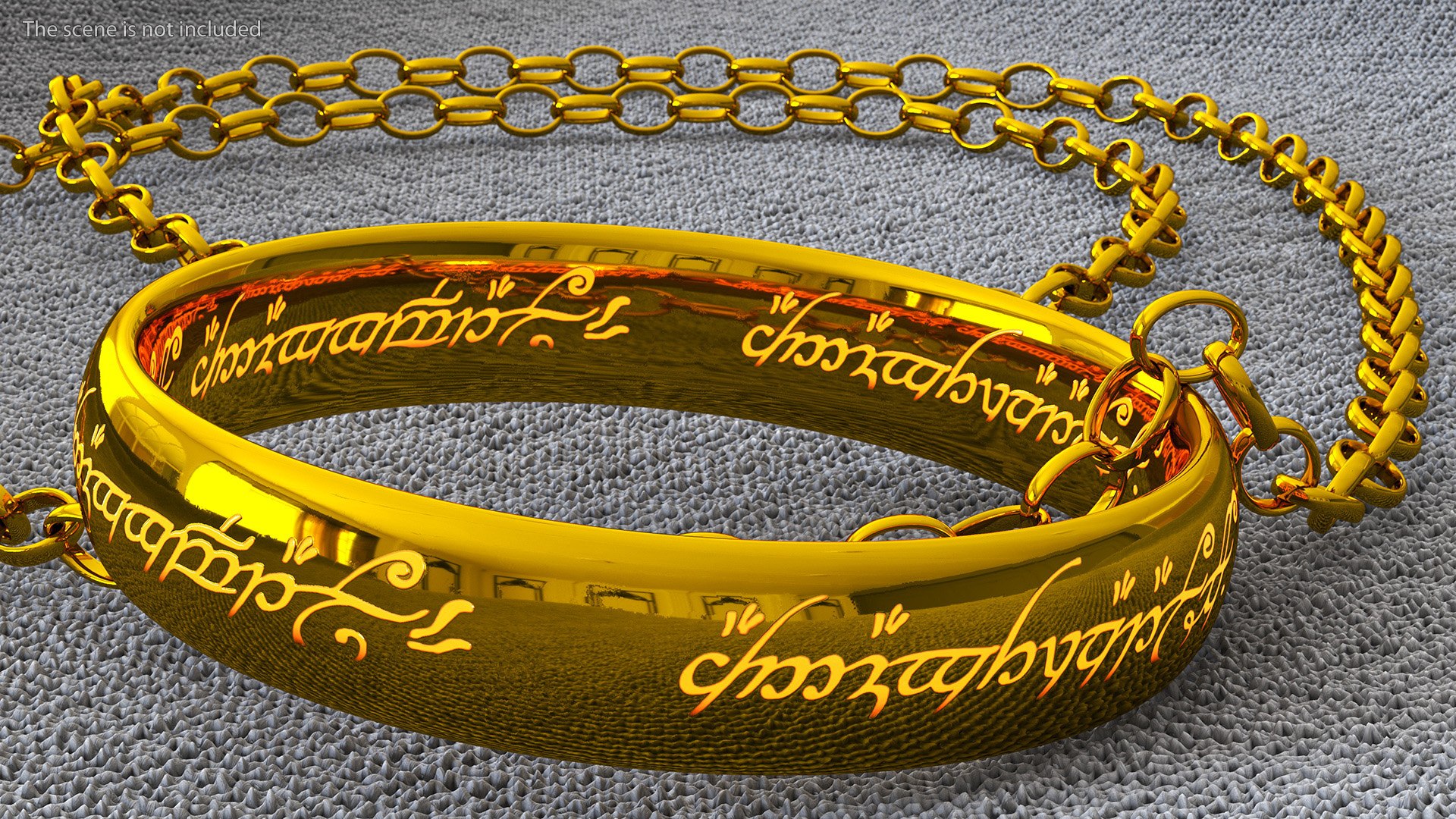 3D One Ring to Rule Them All with Chain - TurboSquid 2086235