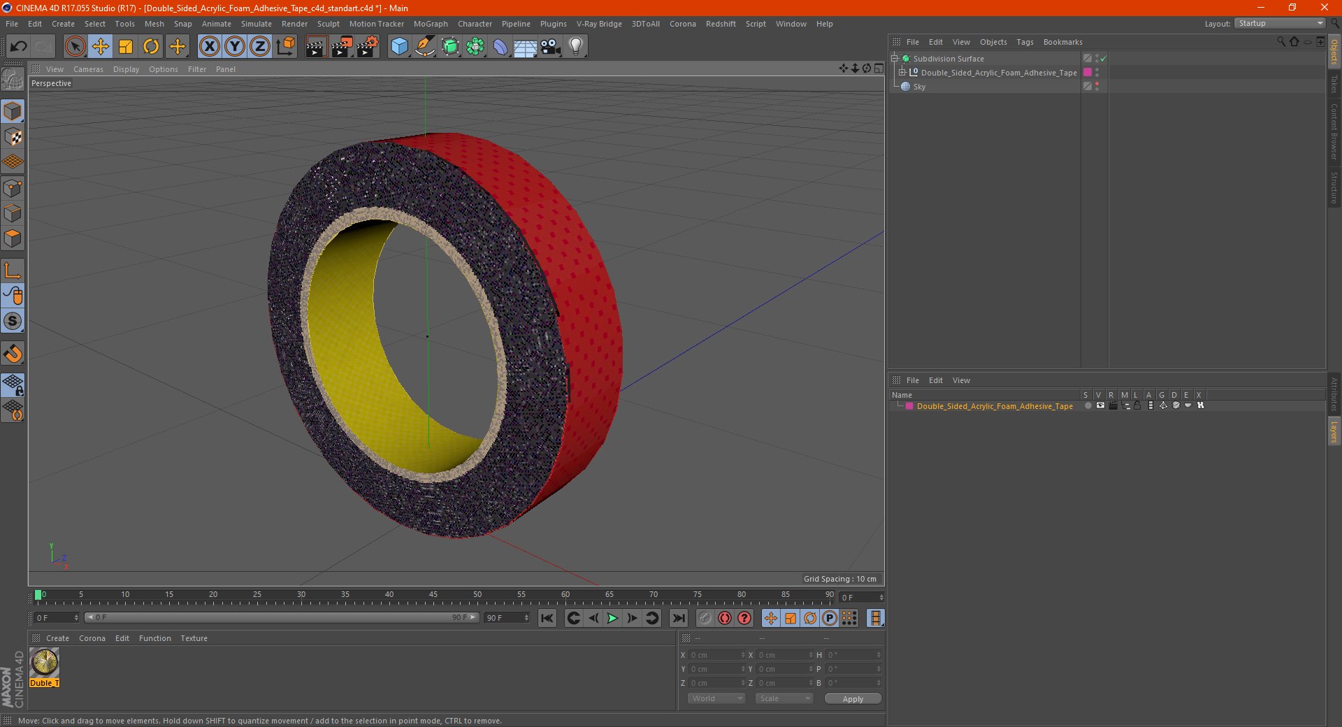 3D Double Sided Acrylic Foam Adhesive Tape Model - TurboSquid 1830860