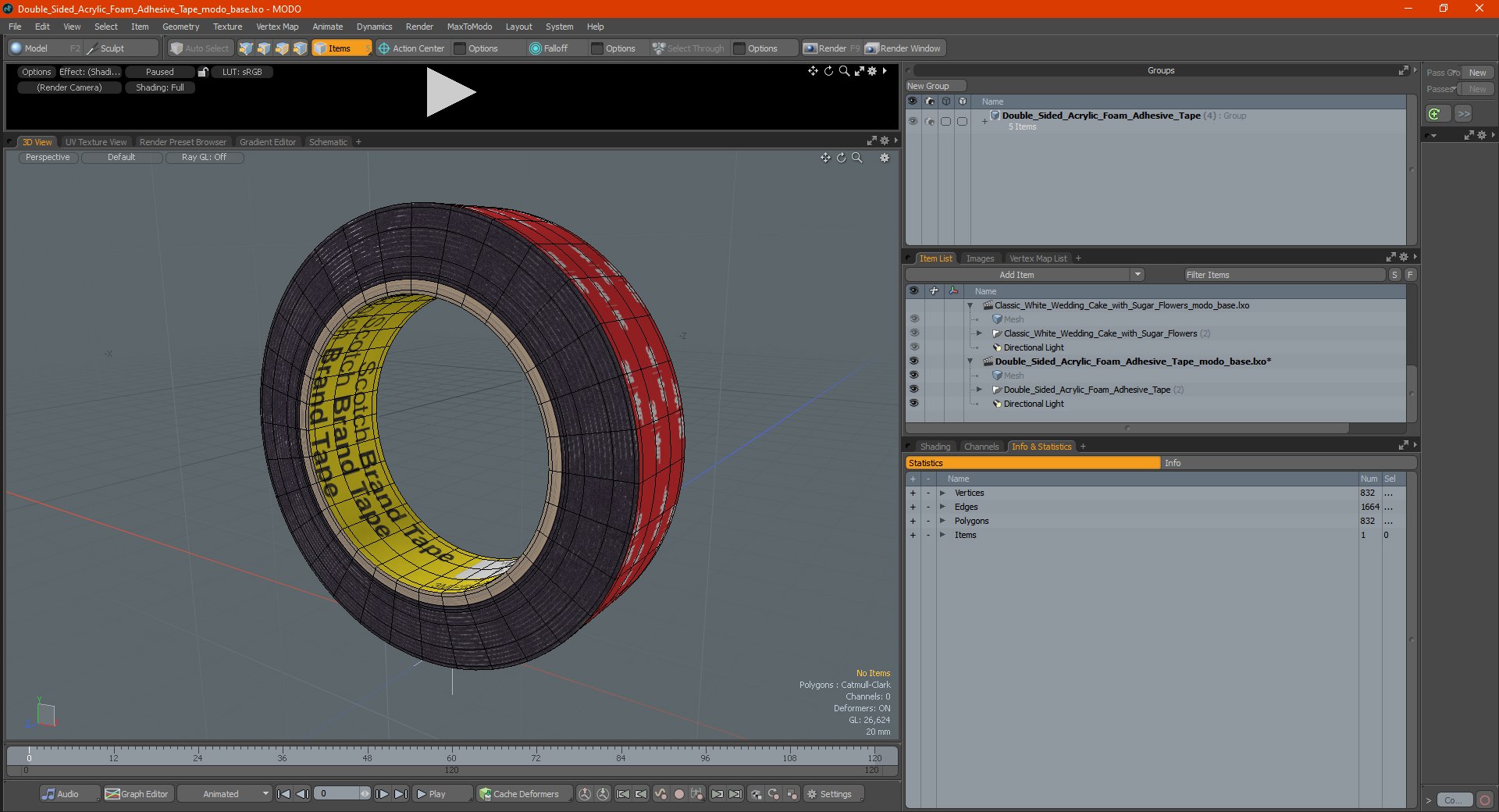 3D Double Sided Acrylic Foam Adhesive Tape Model - TurboSquid 1830860