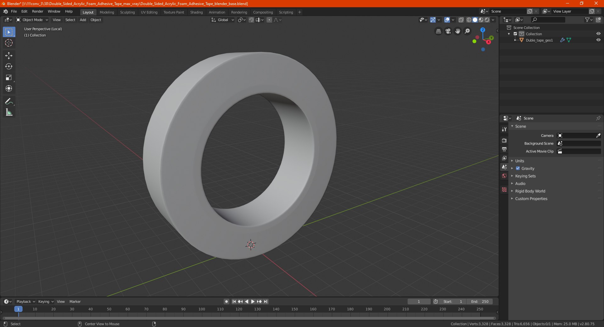 3D Double Sided Acrylic Foam Adhesive Tape Model - TurboSquid 1830860