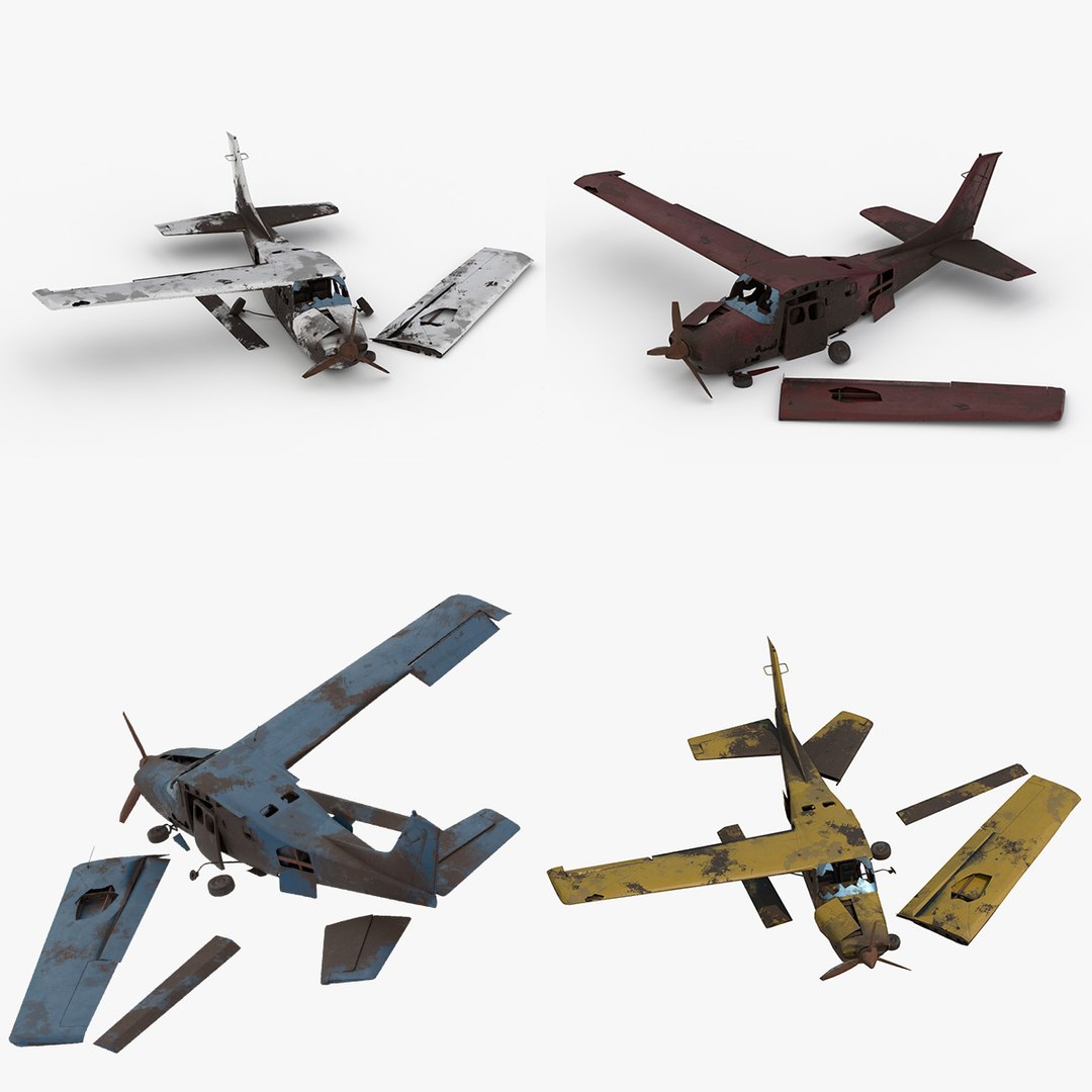 8K Realistic Destroyed Propeller Plane 3D Model - TurboSquid 2078591