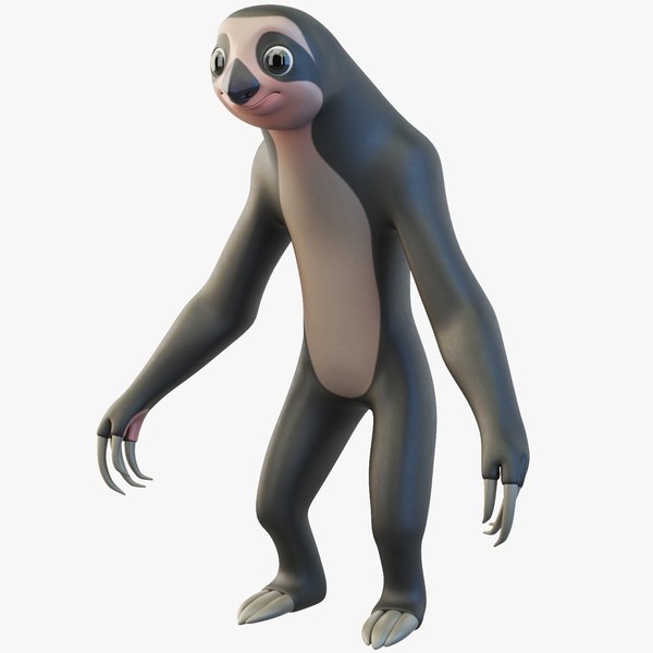 modelo 3d Cartoon Sloth Character - TurboSquid 2107157