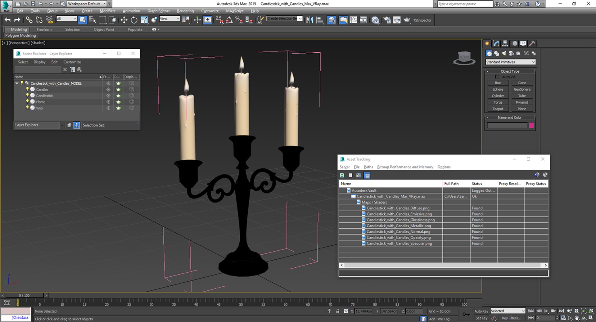 3D Candlestick Candles Model - TurboSquid 1397527