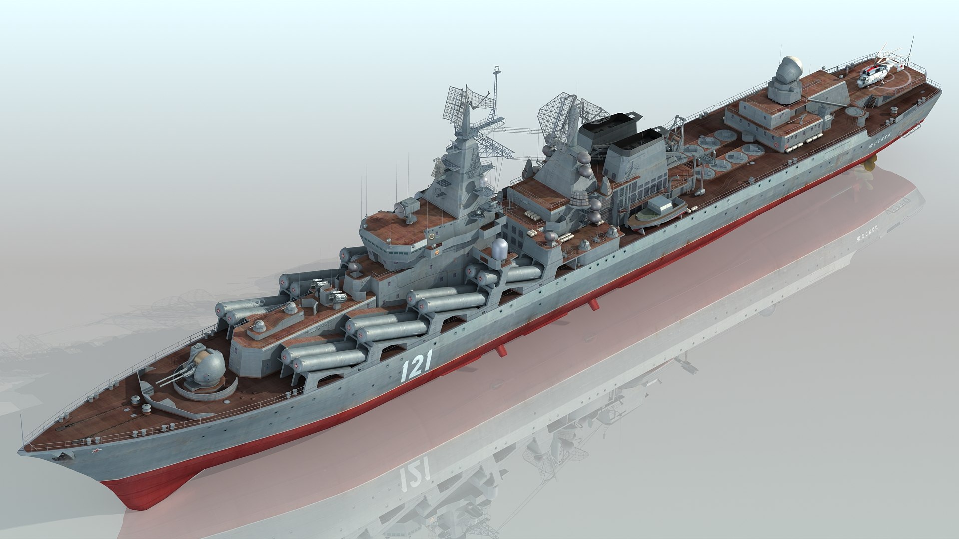Cruiser Slava Class Moscow 3D model - TurboSquid 1886164
