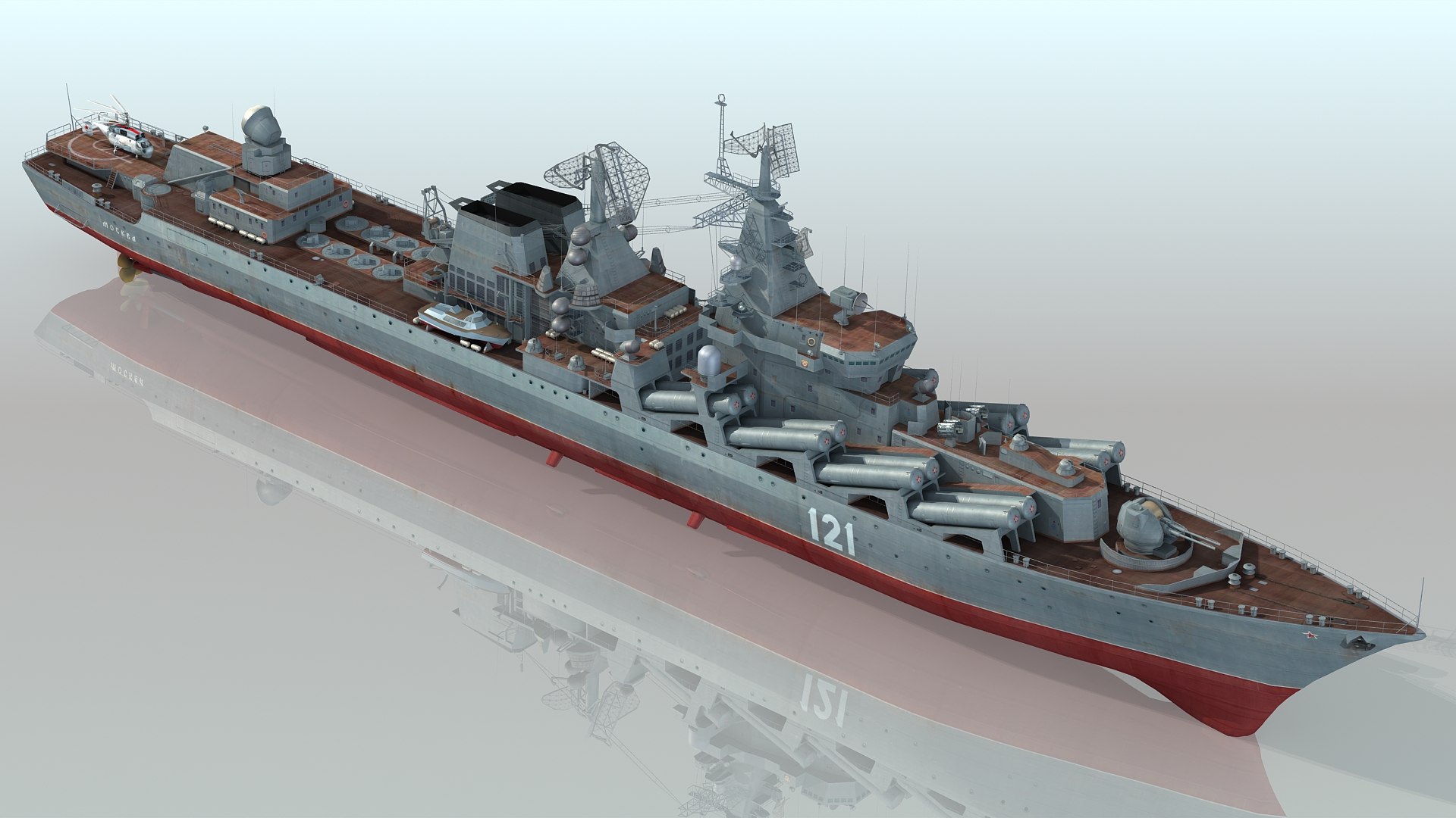 Cruiser Slava Class Moscow 3D Model - TurboSquid 1886164