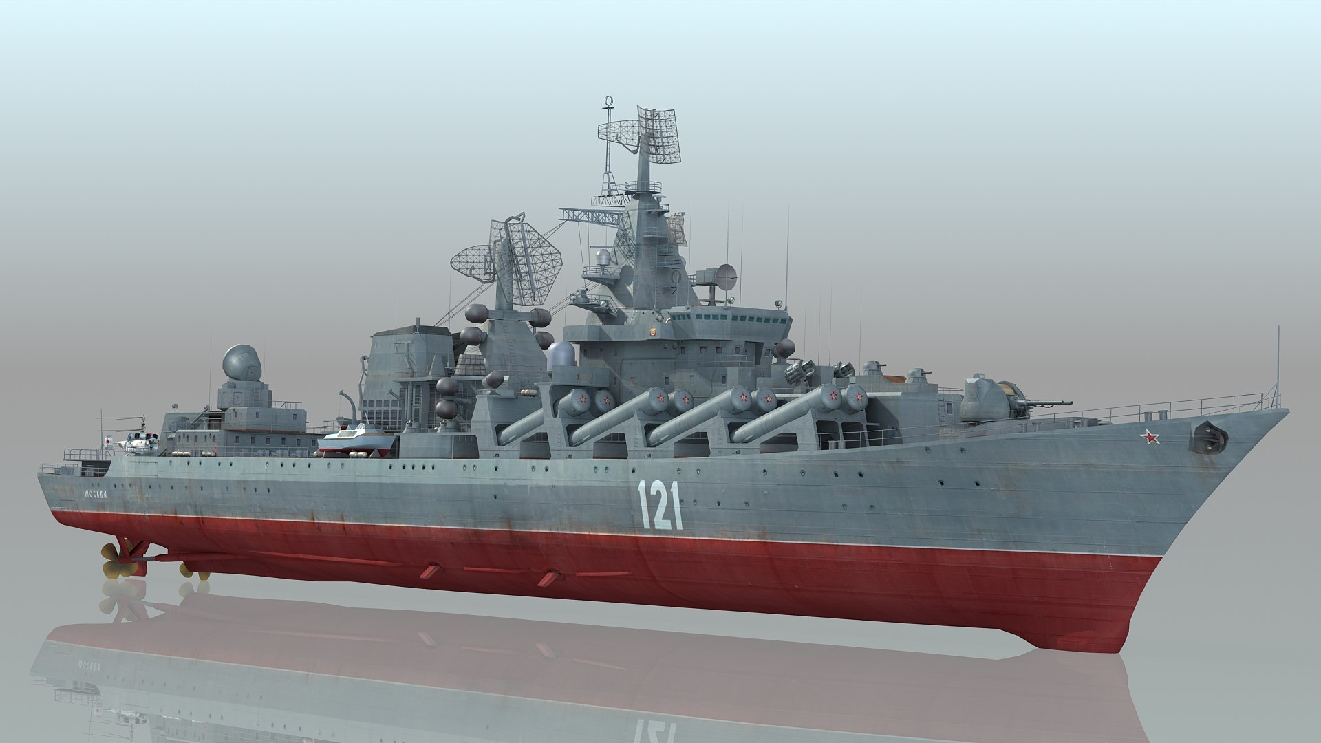 Cruiser Slava Class Moscow 3D Model - TurboSquid 1886164