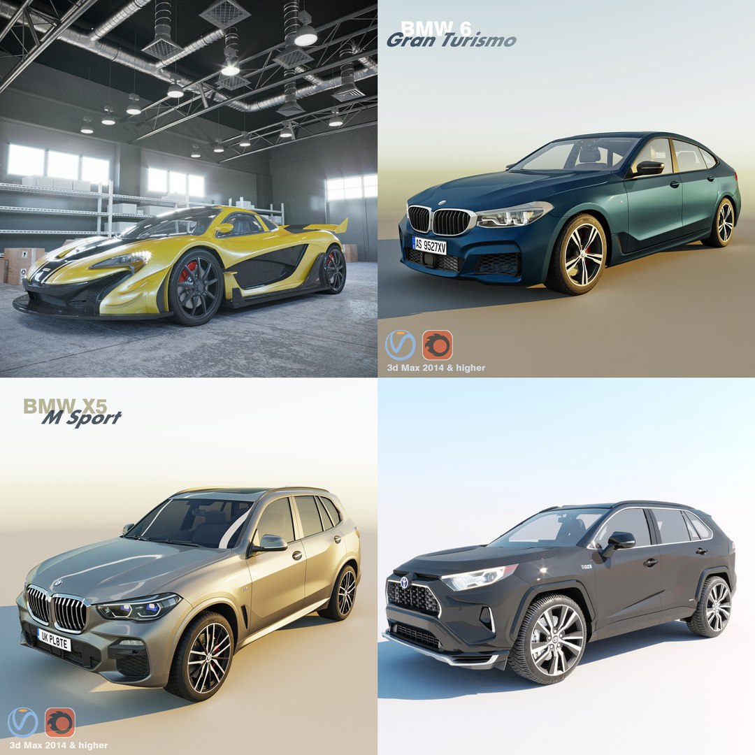 3D model 4 cars Collection McLaren P1 X5 Gran turismo Raw 4 ...