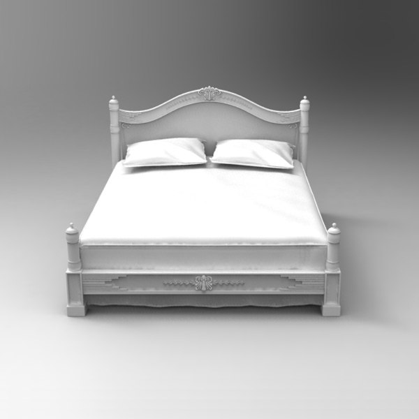 3d wooden bed model