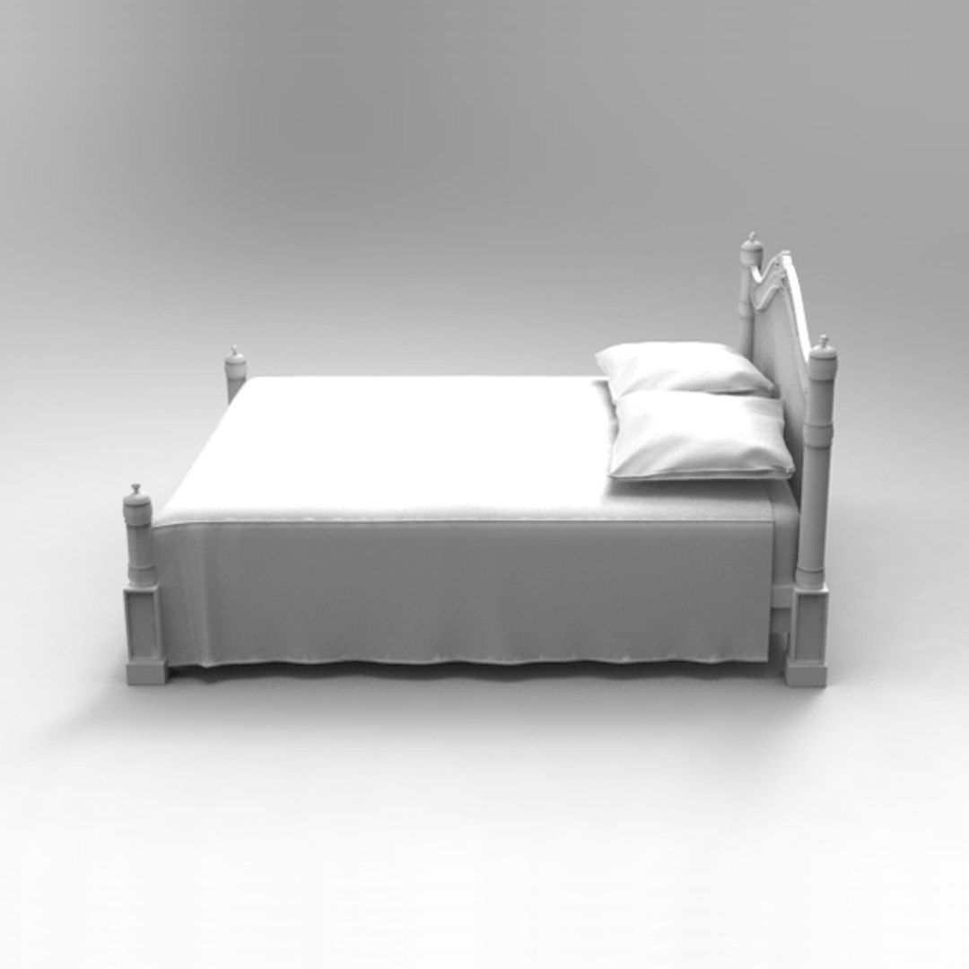 3d Wooden Bed Model